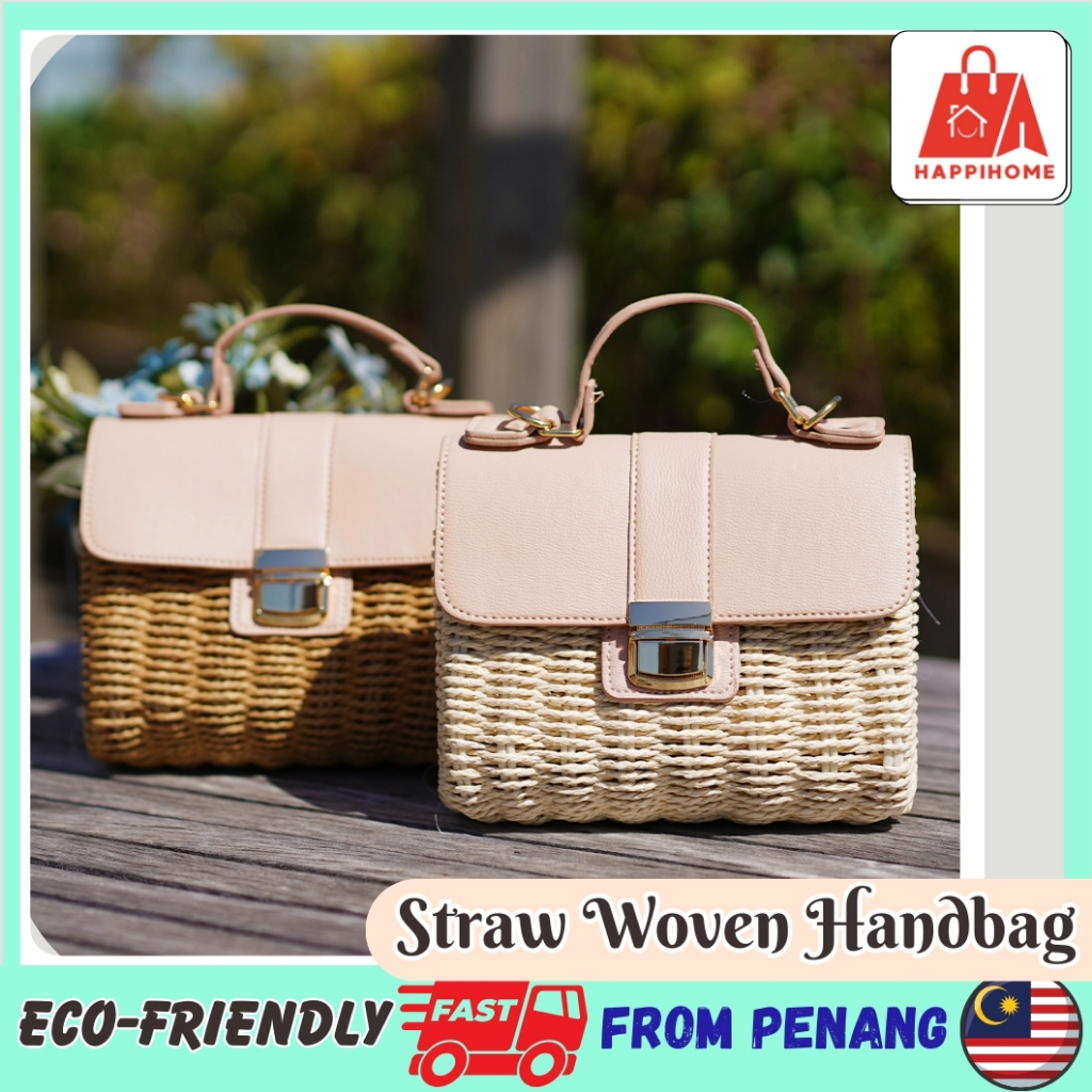 Artificial Beg Straw Rotan Woman Anyaman Rattan Woven Bag Handbag Woman ...