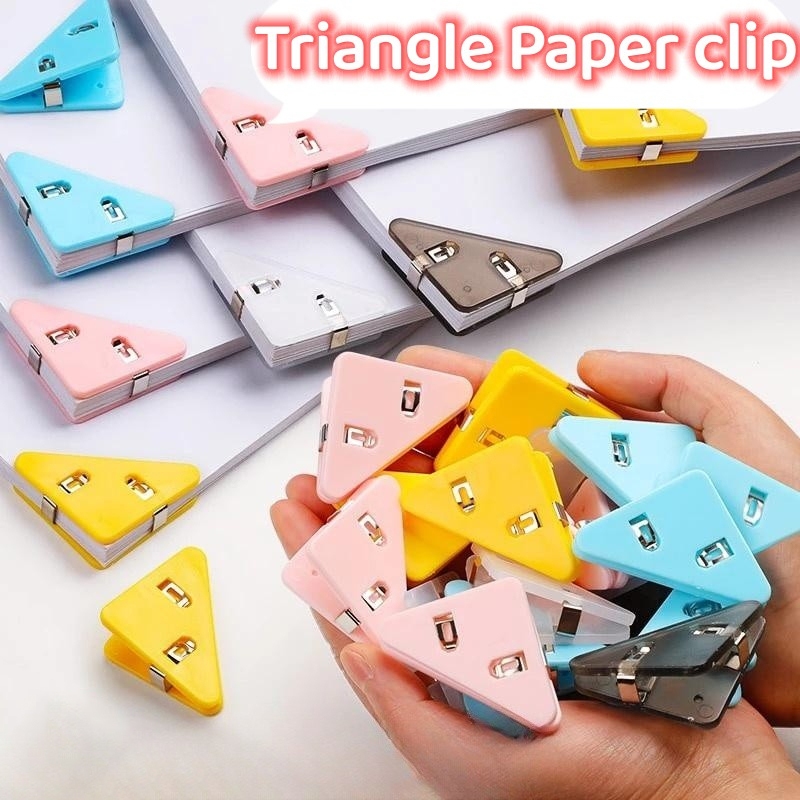 Cute Corner Paper Clamp Triangular Clip Small File Clip Notes Holder ...