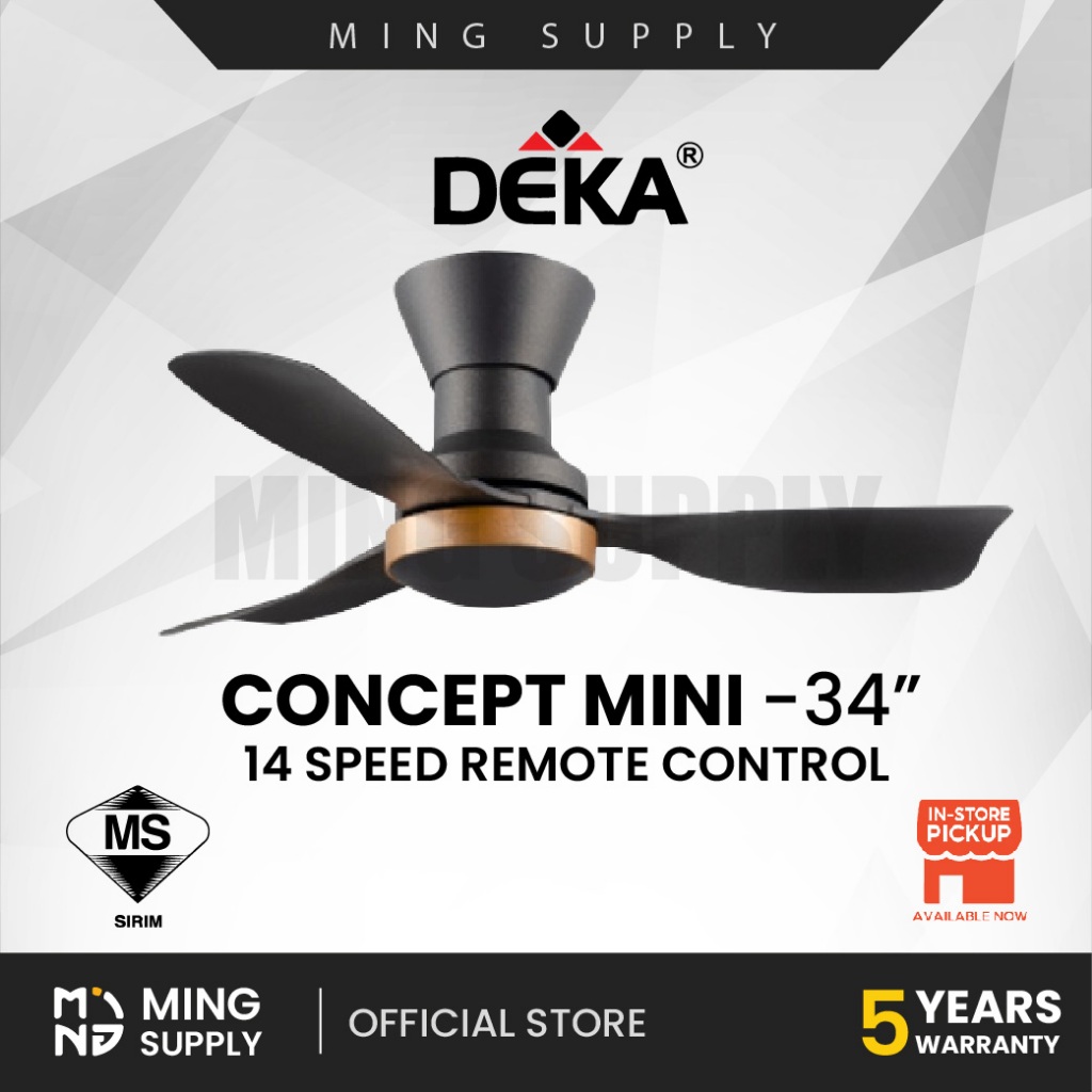 (Sirim) DEKA Concept Mini Ceiling Fan Remote Control 7+7 Speed Kipas ...