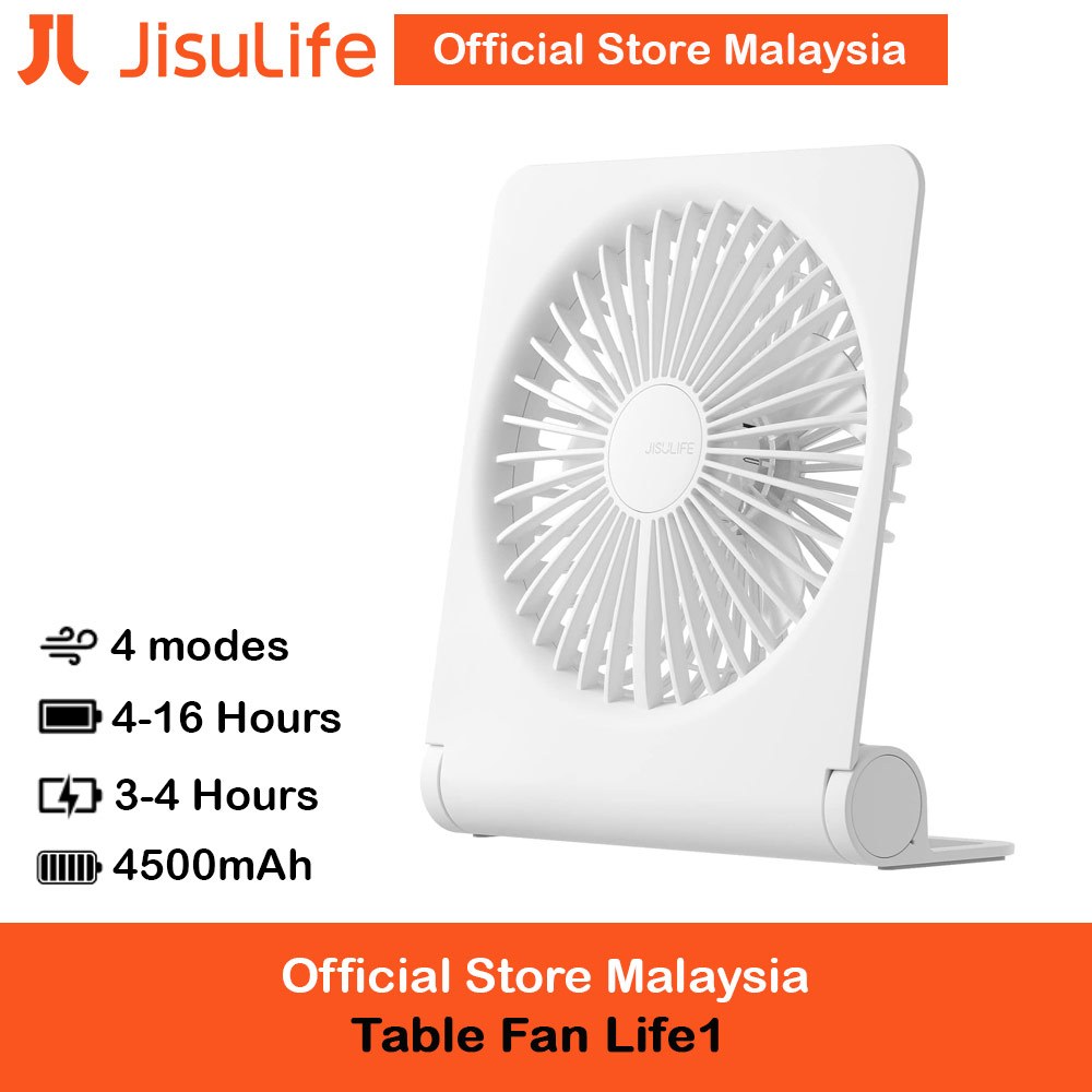 Jisulife Ultra Slim Table Fan Lite Strong Air Flow Portable ...