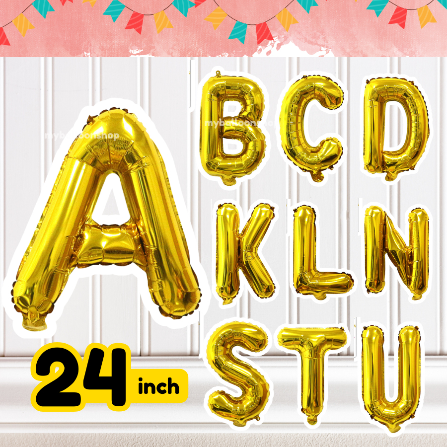 [ 32 inch ] - Gold Large Alphabet Letters Balloons | Shopee Malaysia