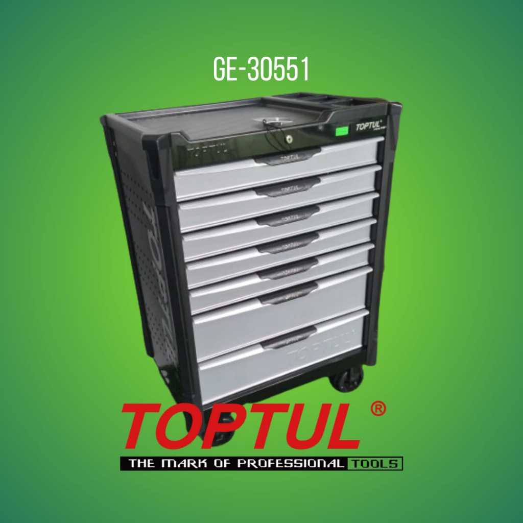 [ DM DULU!! ] TOPTUL 205PCS 7 Drawer Tool Trolley W/5 Drawer Mechanical ...