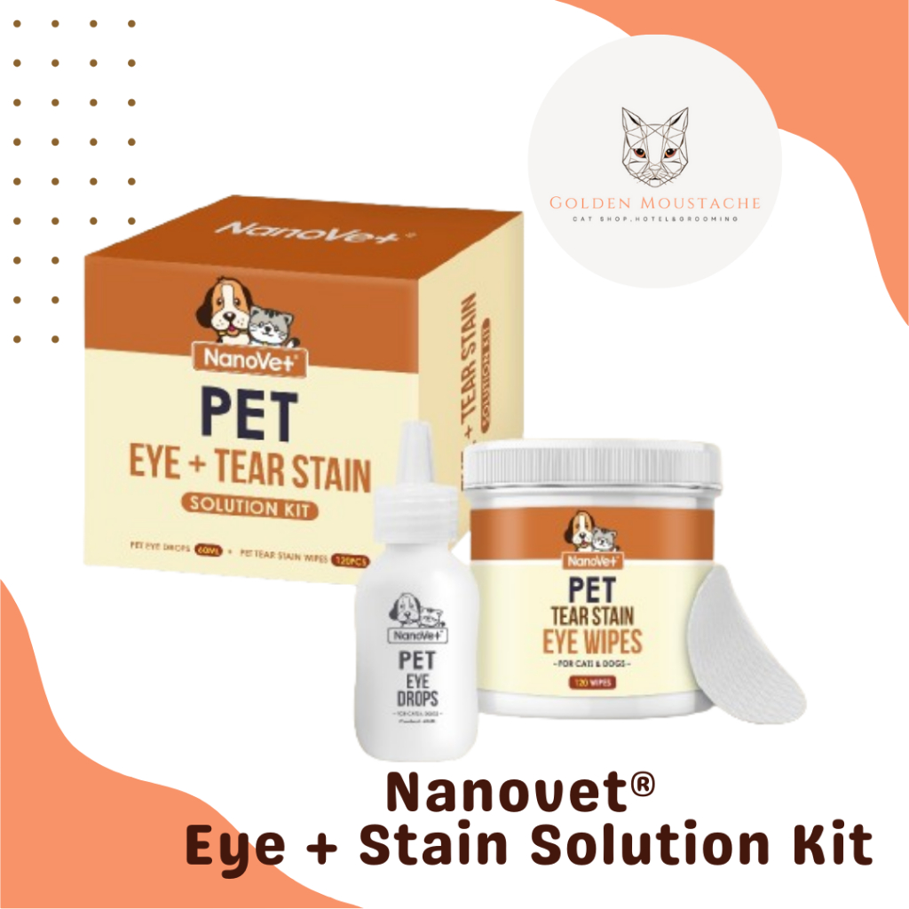 Nanovet® Pet Eye + Tear Stain Solution Kit for Cat and Dog | Shopee ...