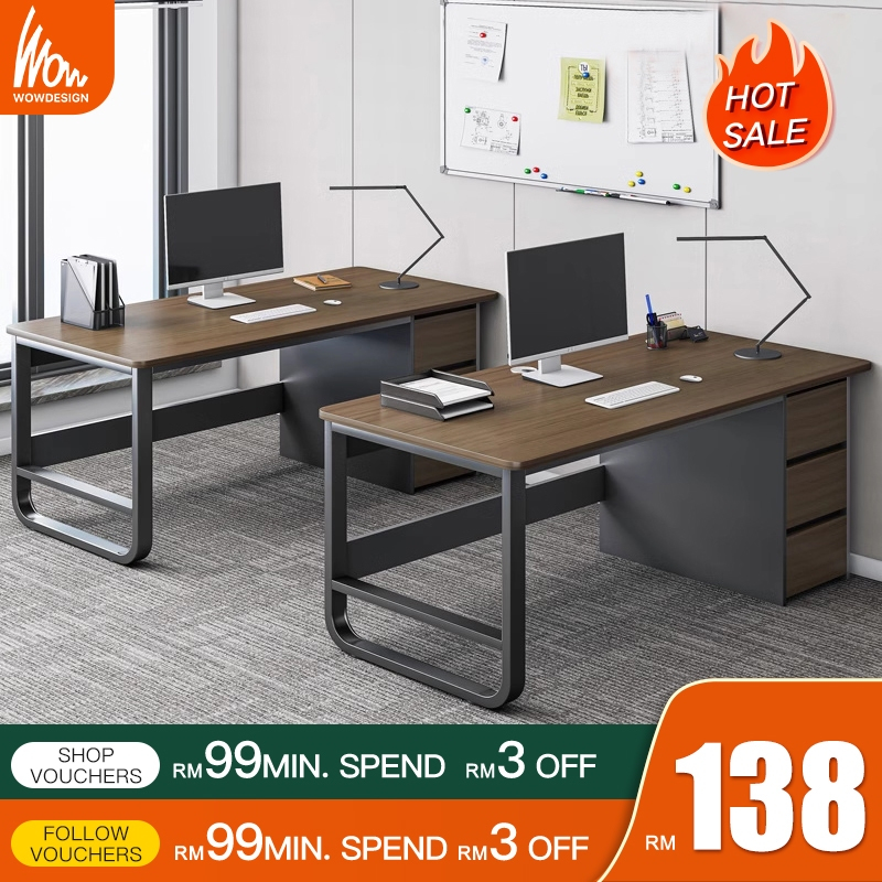 Meja Belajar Office Table Computer Table With Drawer 120/140/160CM Home ...