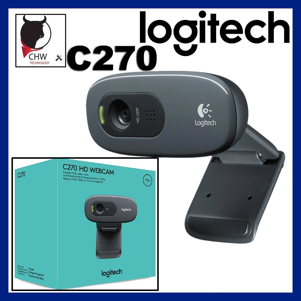 Logitech C270 HD Webcam, HD 720p/30fps, Widescreen HD Video Calling, HD ...