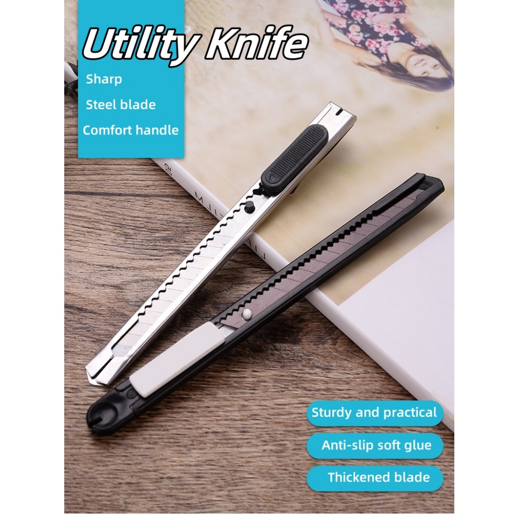 Metal Retractable Utility Cutter Knife Small Cutter Blade Refill Sharp ...