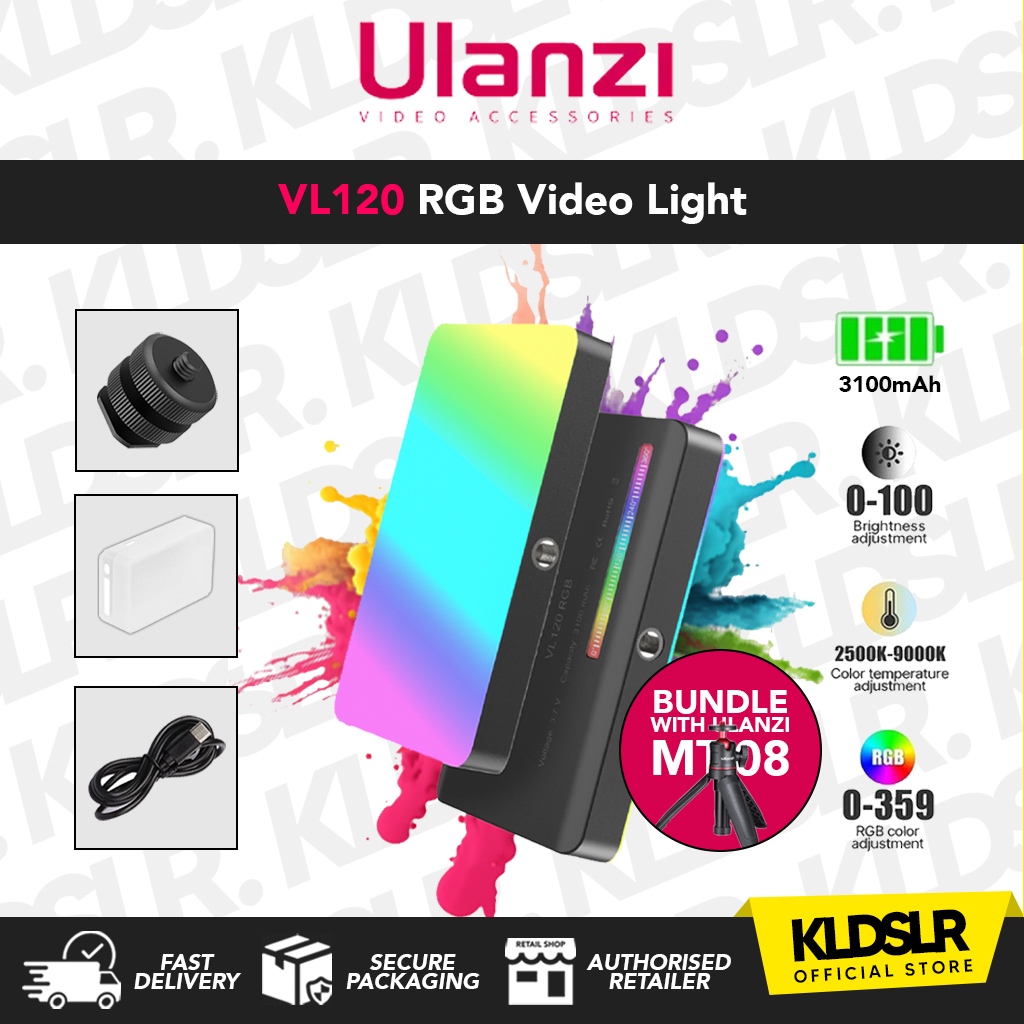 Ulanzi VL120 RGB LED Video Light RGB Mini LED 2500K-9000K Photography ...