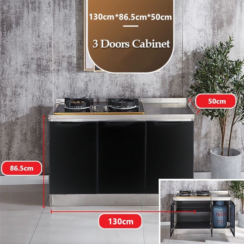 🔥EXTRA HEIGHT🔥BLACK PETG DOOR🔥 Stainless Steel Kitchen Cabinet Storage ...