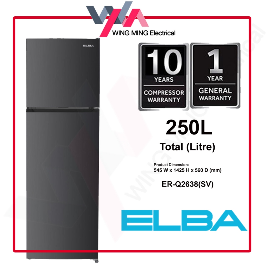 Elba 185L/250L/310L Refrigerator 2 Door/Peti Ais 2 Pintu ER-N1854/ER ...