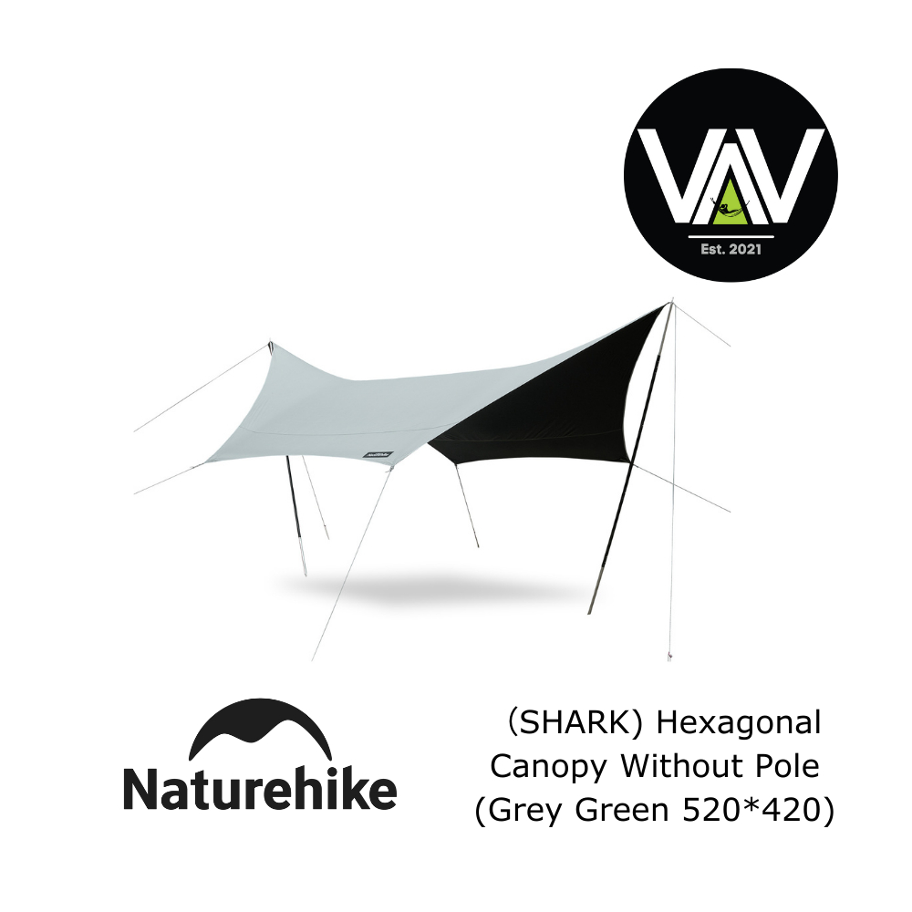 Naturehike Shark Hexagonal Tarp / Canopy with Blackout Vinyl (poles not ...