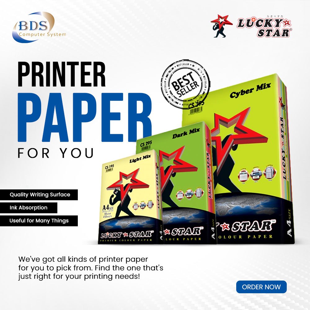 LUCKY STAR A4 COLOUR PAPER 80g 450s | Shopee Malaysia
