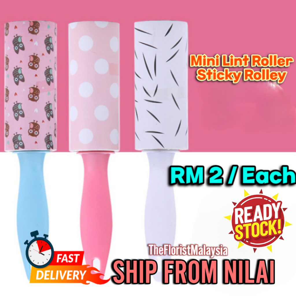 🔥𝑾𝑯𝑶𝑳𝑬𝑺𝑨𝑳𝑬🔥{Mini} Lint Roller Pengelek Lin Pet Hair Remover Dust Hair ...