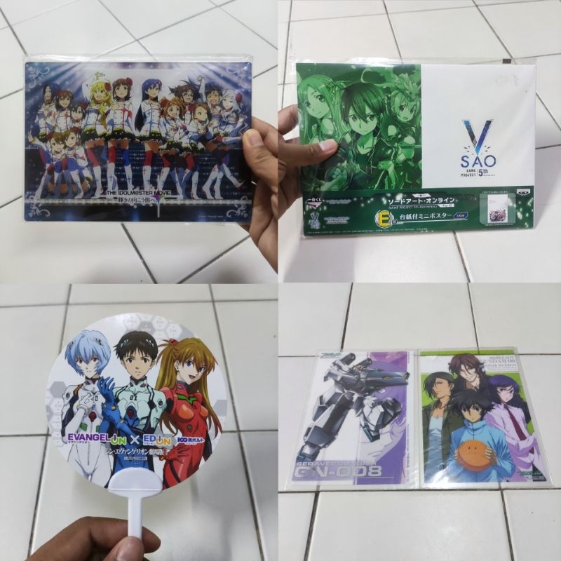 Evangelion Hand Fan / Sword Art Online Game Project Mini Poster with ...