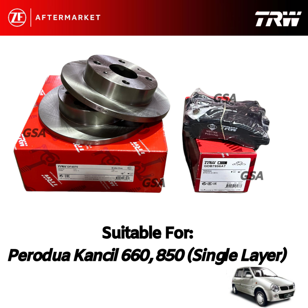 TRW Kancil All Models Front Disc Rotor (2 PCS) With Disc Pad (4 PCS ...