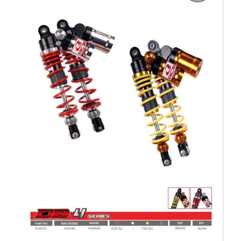 RCB RacingBoy Yamaha NVX V1 v2 DB4 Series Absorber Racing Boy 305mm ...