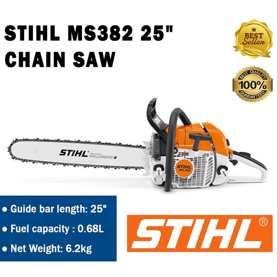 100% ORIGINAL STIHL MS382 / MS-382 / MS 382 72.2CC Chain Saw 3800W 25" Made in Brazil | Shopee ...