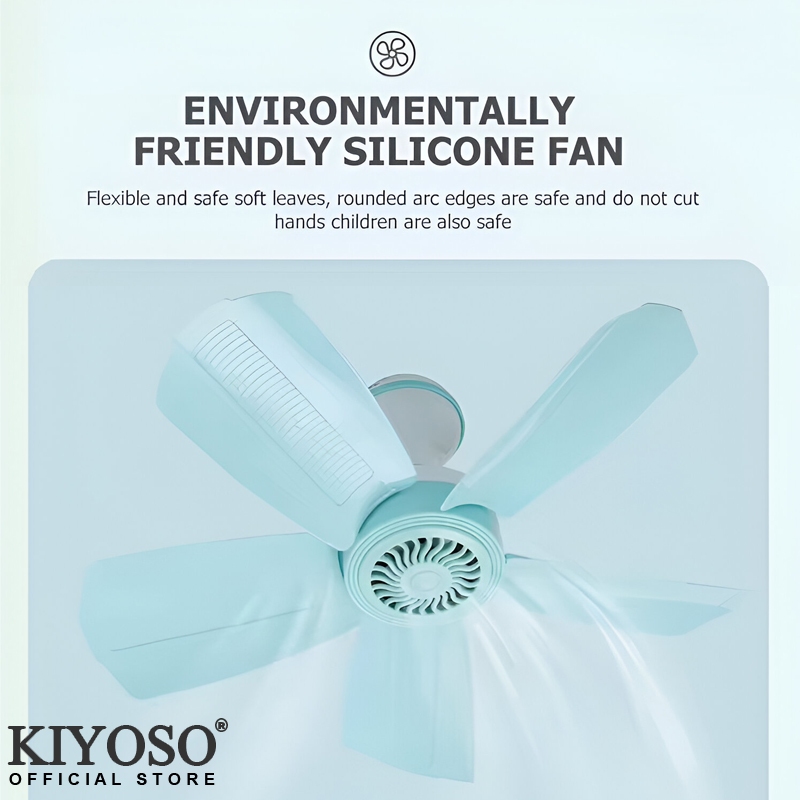 KIYOSO Ceiling Portable Fan 5 Blade Hanging USB Charging Kipas Mini ...