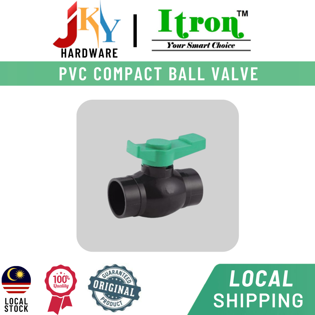 PVC Compact Ball Valve ( Socket End ) 15MM ~ 20MM ~ 25MM PVC Pipe ...