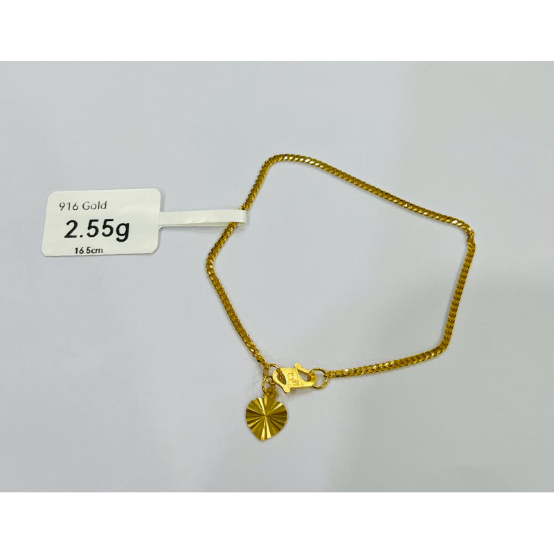 Youloong Rantai/Gelang tangan mesin padu EMAS916/ Machine solid bracelet 916GOLD | Shopee Malaysia