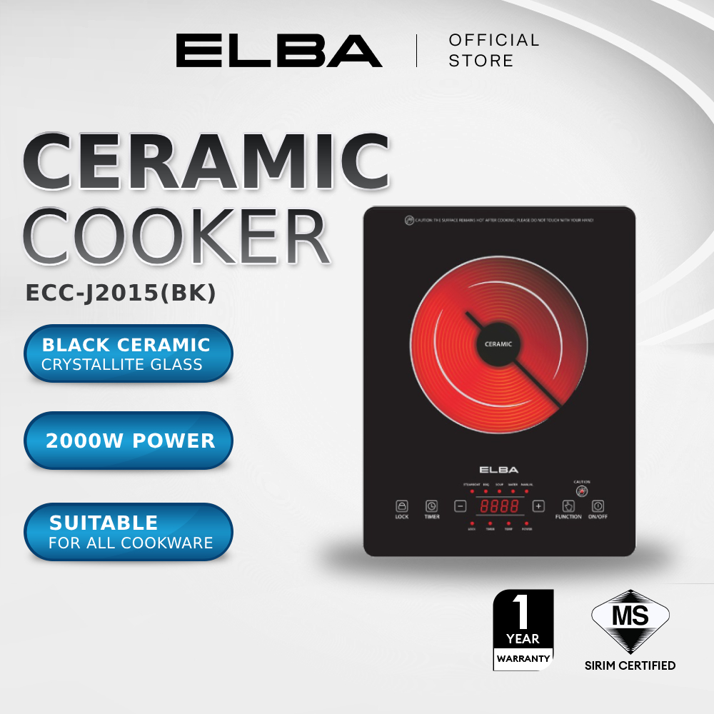 ELBA Ceramic Cooker ECC-J2015(BK) - Sensor Touch With LED Display ...