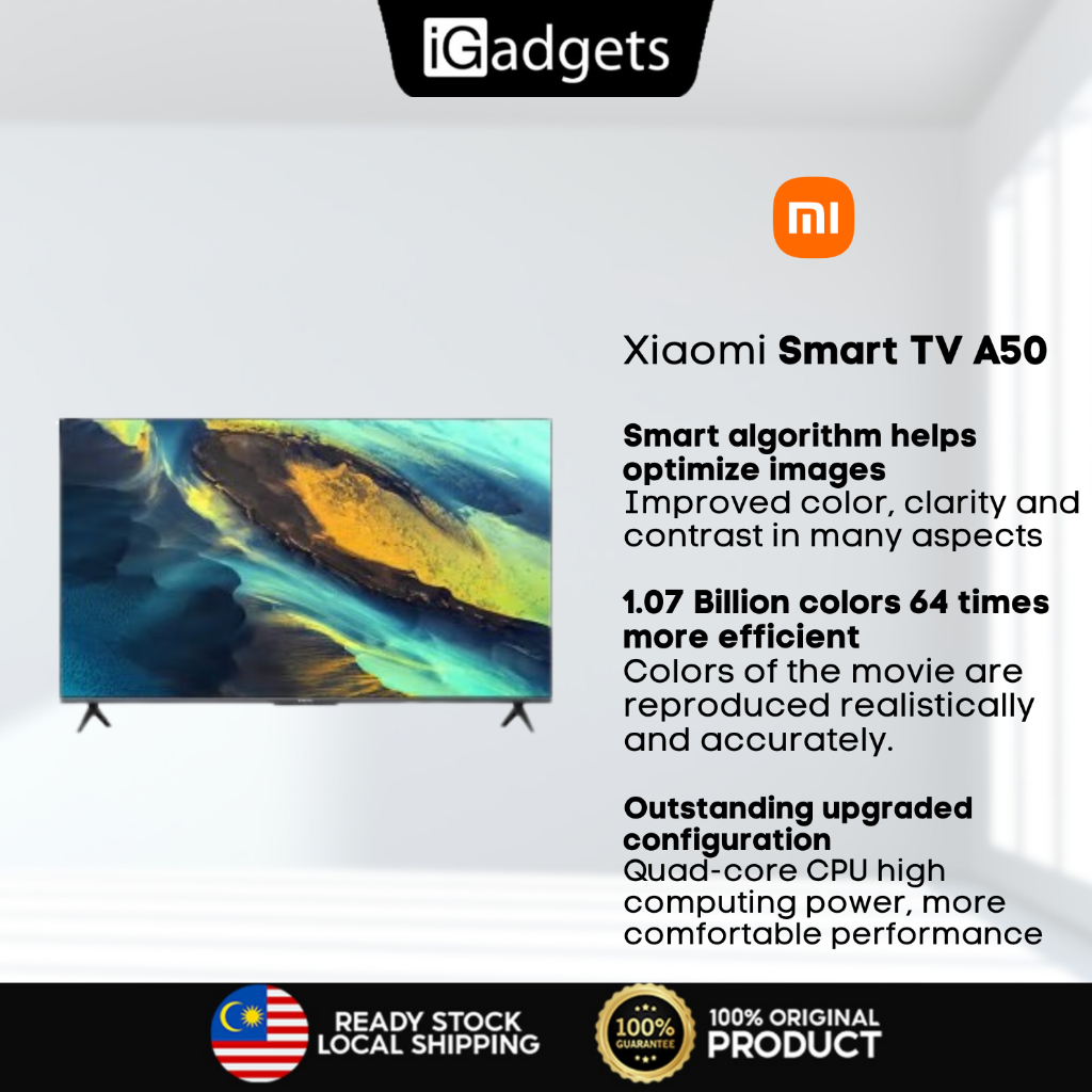 Xiaomi Smart TV A50 | 50 inches | 4K Ultra HD |小米电视A50 L50MA-A | Shopee ...