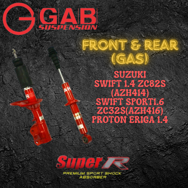 Original GAB Super R Absorber - FRONT & REAR GAS SWIFT 1.4 ZC82S(AZH414 ...