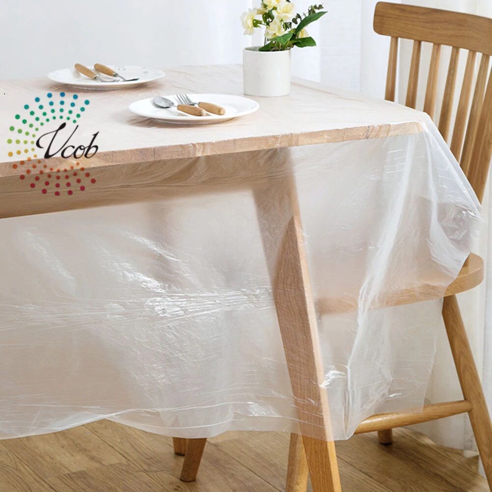 10PCS/Pack Disposable Plastic Table Cloth Dinner Wrapping Table Cover ...