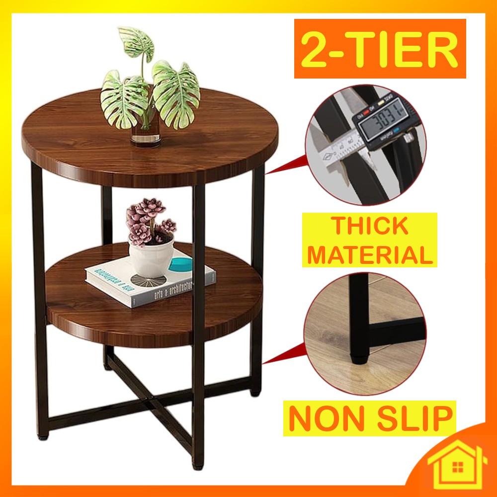 [OneHome] Coffee Table Round Magazine Tea Simple Modern Wood Living ...