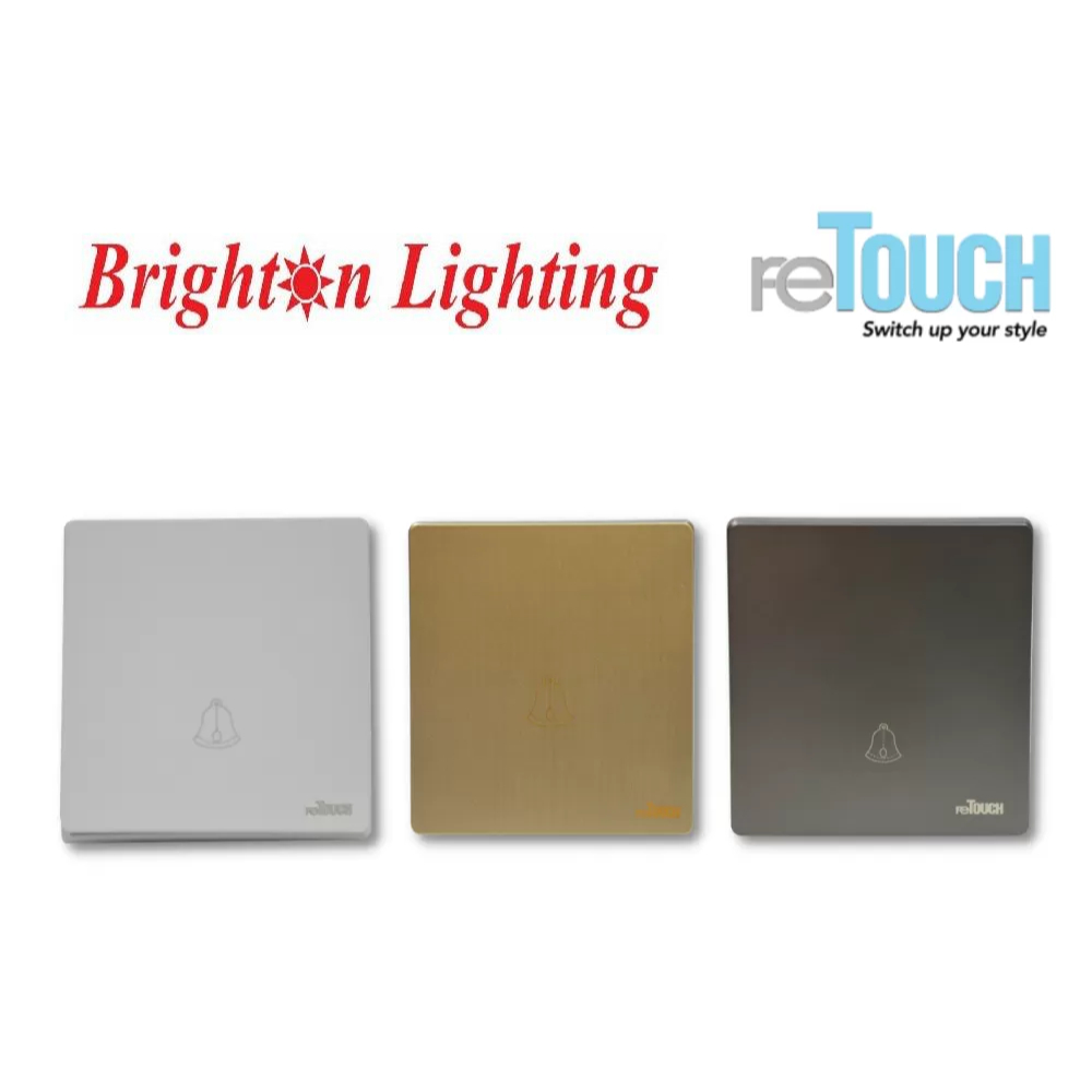 RETOUCH ULTRA RIMLESS 16A 1 GANG DOORBELL SWITCH [WHITE/TEXTURE GOLD ...
