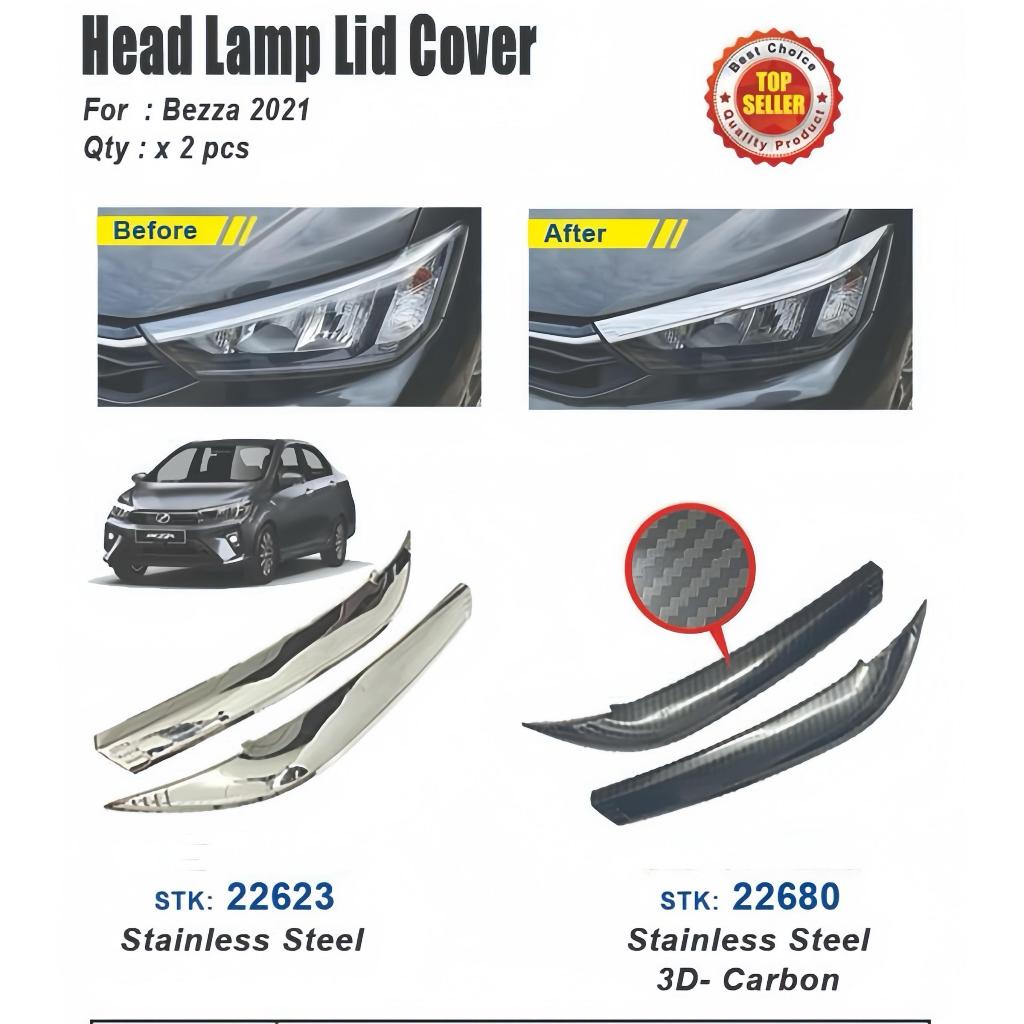 Perodua Bezza 2021 2022 2023 2024 Head Lamp Lid Cover Eye Lip Stainless ...