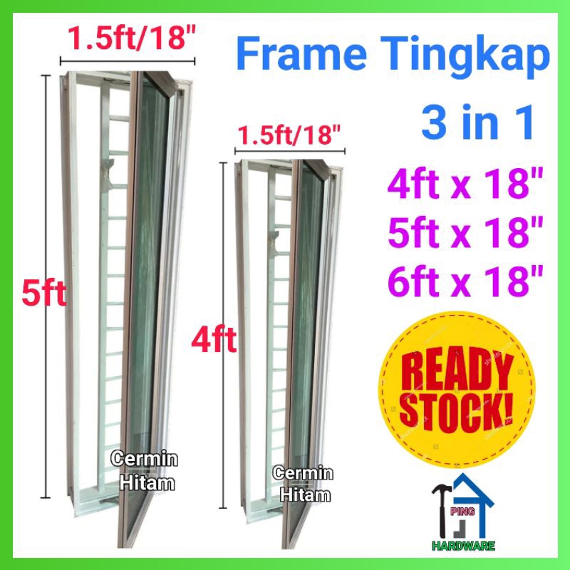 (FREE DELIVERY) Frame Tingkap 3in1 *18"x48"/18"x60"/18"x72") | Shopee ...