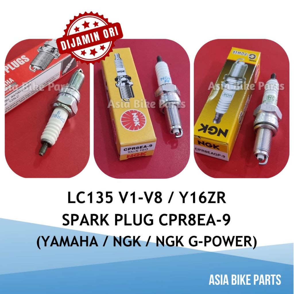 Yamaha Original LC135 V1 V2 V3 V4 V5 V6 V7 V8 / Y16ZR Palam Pencucuh Spark Plug NGK CPR8EA-9 ...