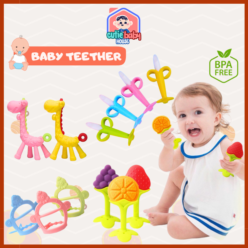 Baby Food Grade Silicone Teether Chewing Toy Non Toxic Teether Banana ...