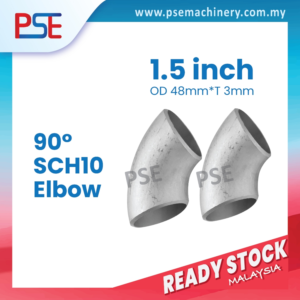Elbow Short 90 Degree x 3mm Stainless Steel 1.5 Inch SUS SS 304 Good ...