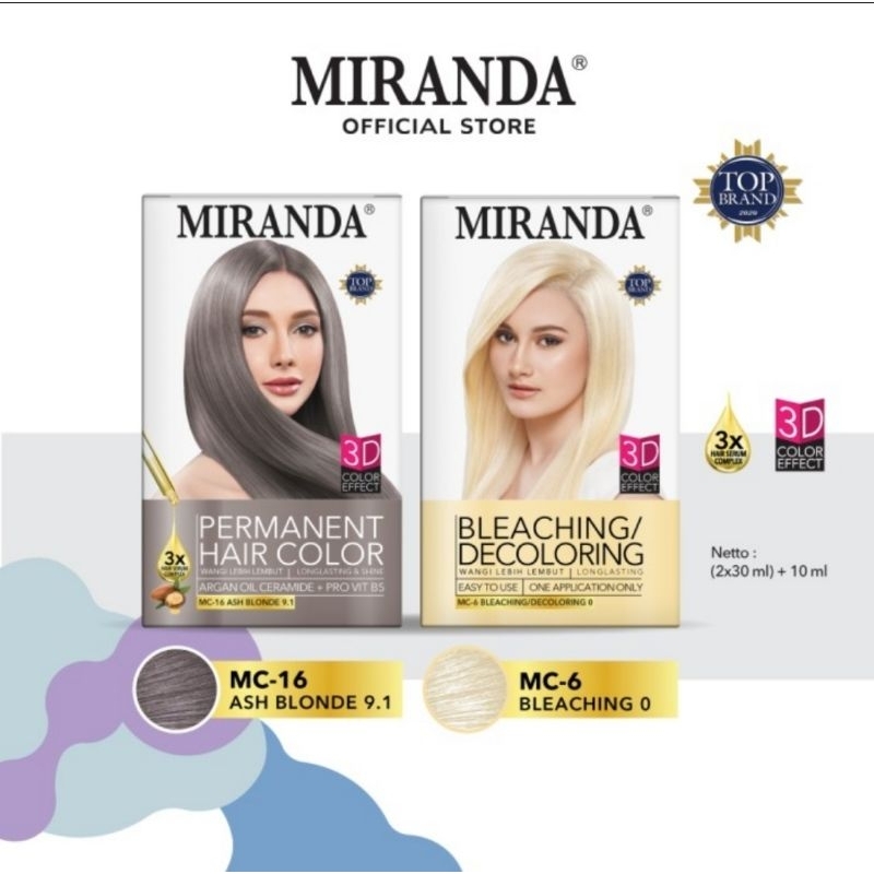miranda hair color mc6&mc16 (cat rambut permanent) | Shopee Malaysia