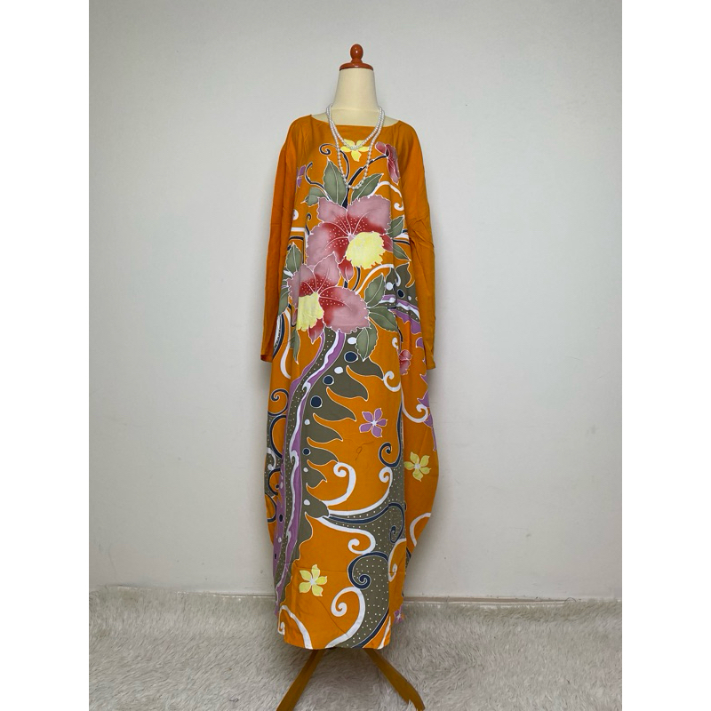 Jubah Kaftan Lengan Panjang Cotton Viscose Batik Kelantan Design ...