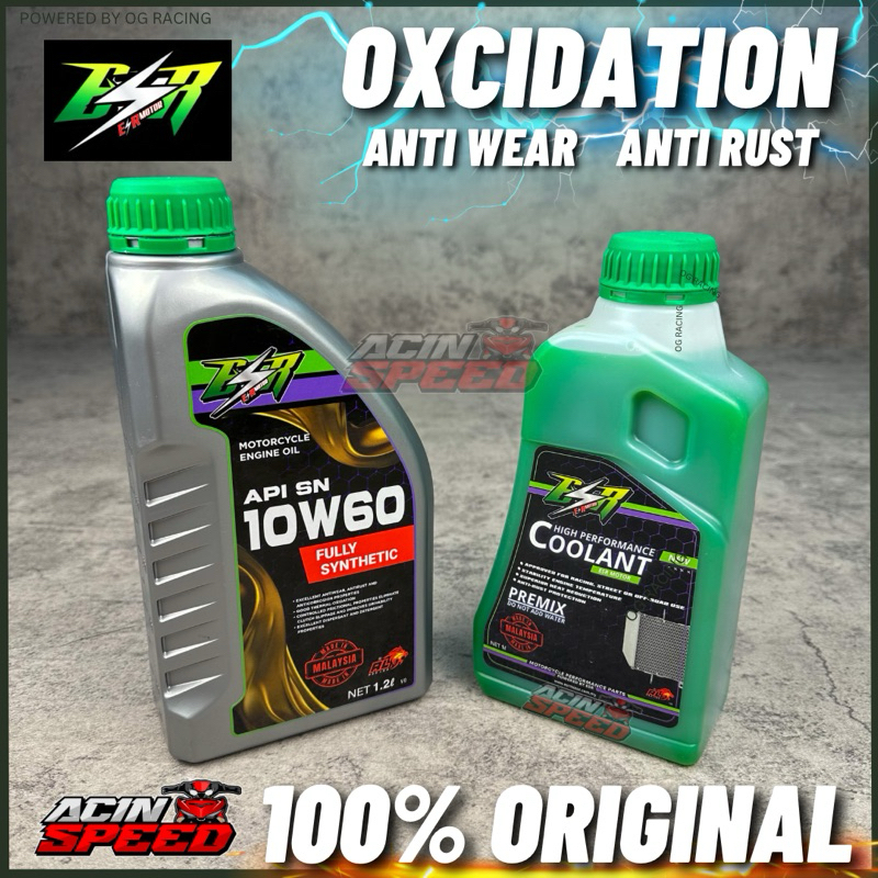 ORIGINAL ESR MOTOR OIL ENGINE OIL 1L / 1.2L SEMI FULLY SYNTHETIC MINYAK ...
