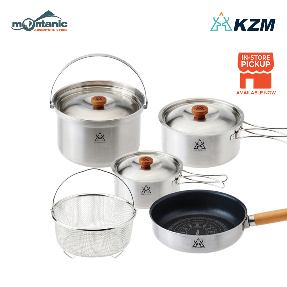 KZM Premium Kocher Set - Large Periuk Camping Cooking Set Cookware ...