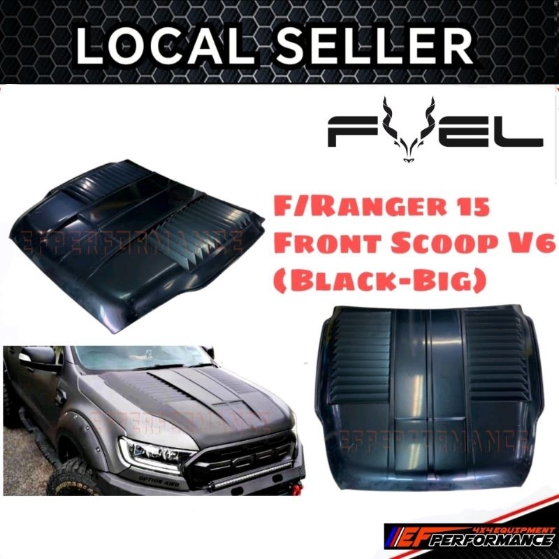 FORD RANGER T6 T7 T8 XLT WILDTRAK Front Bonnet Air Scoop V6 BLACK ...