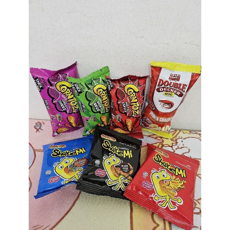 snack /Jajan pack kecil 1 set 7 rasa (snek ku /corntoz /double decker ...