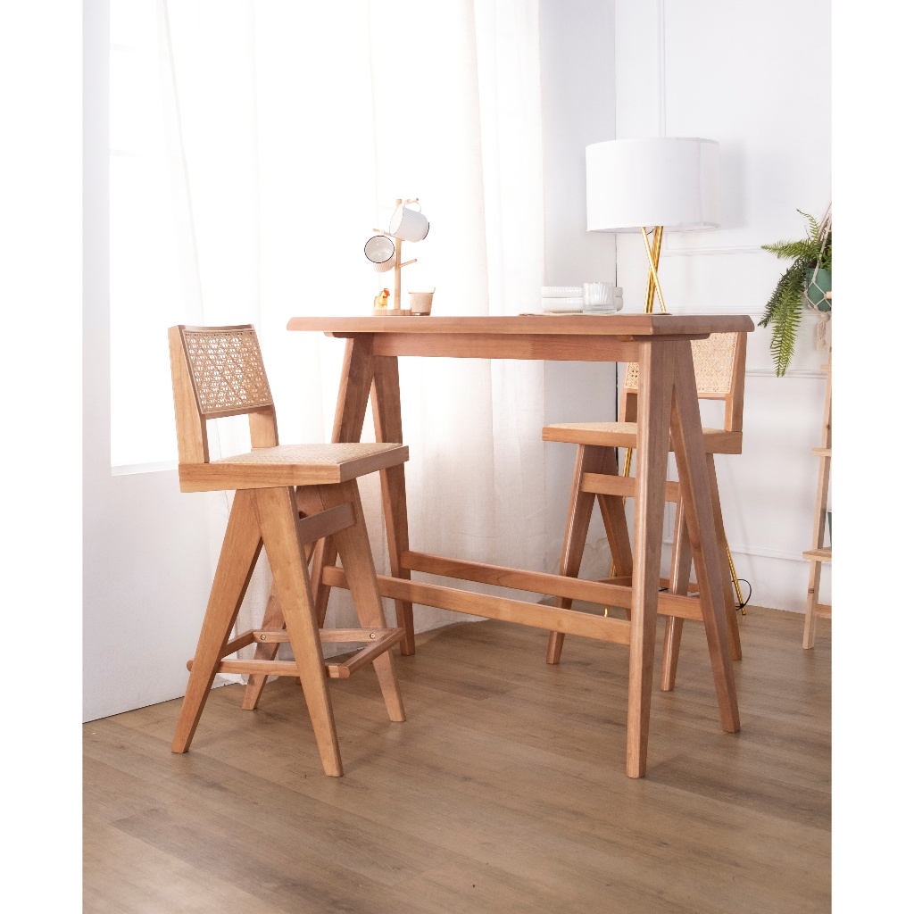 MODA Velentina Pub Table, Solid Wood Bar Table, 1.2m High Table - 20kg ...