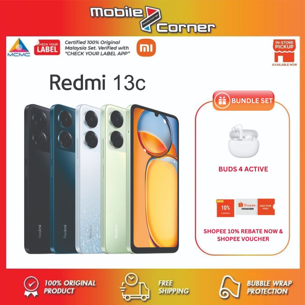 Redmi 13C (6GB+6GB EXTENDED RAM 128GB ROM) 🎁 | Original 1 Year Xiaomi ...