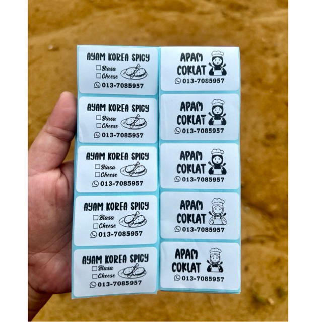 100PCS 5x3CM STICKER PRODUK MAKANAN VENDOR KEK DONAT APAM GIFT | Shopee ...