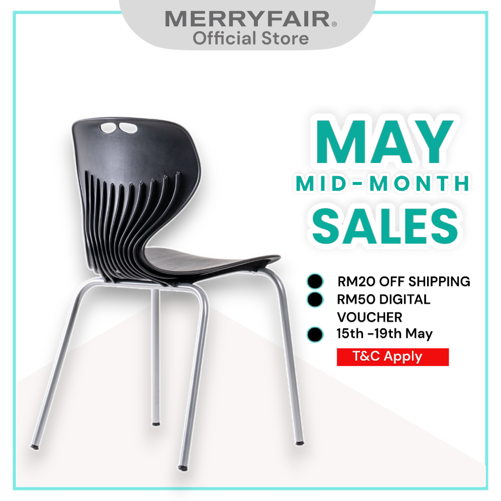MERRYFAIR MATA STACKABLE CHAIR - BLACK / RED / WHITE [Dining Chair ...