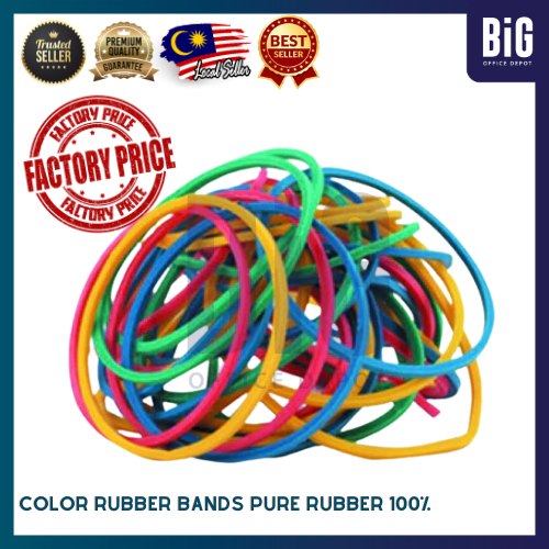 【READY STOCK | 100GSM/BOX】COLOR RUBBER BANDS PURE RUBBER 100% | Shopee ...