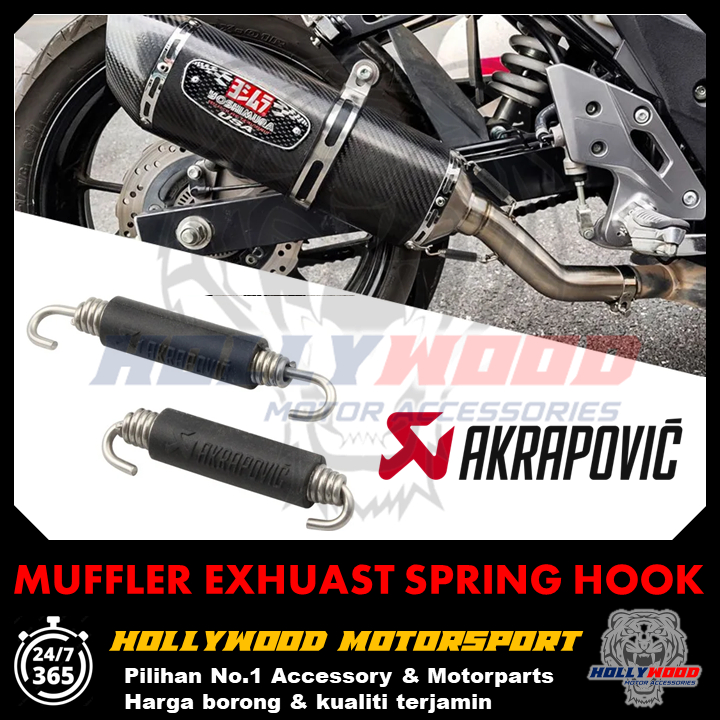 UNIVERSAL MOTORCYCLE EXHAUST MUFFLER SPRING HOOK HEAVY DUTY STAINLESS ...