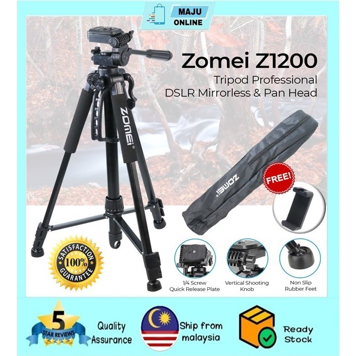 ⚡Local⚡ZOMEI Z1200 Ori Professional Travel Portable Aluminum Tripod ...