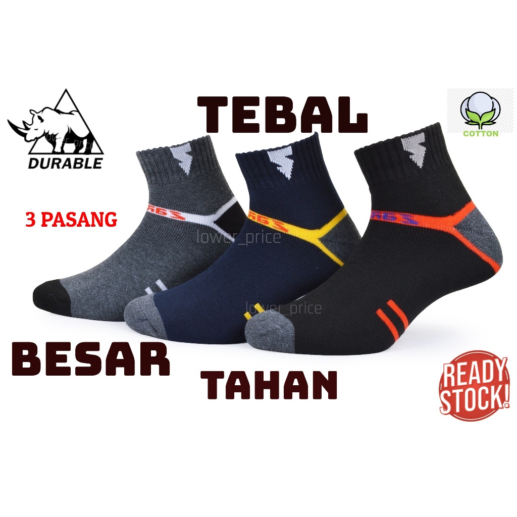 Stoking Stokin Lelaki Kerja Tebal Lebar Besar Tahan Cotton Stokin Kasut ...