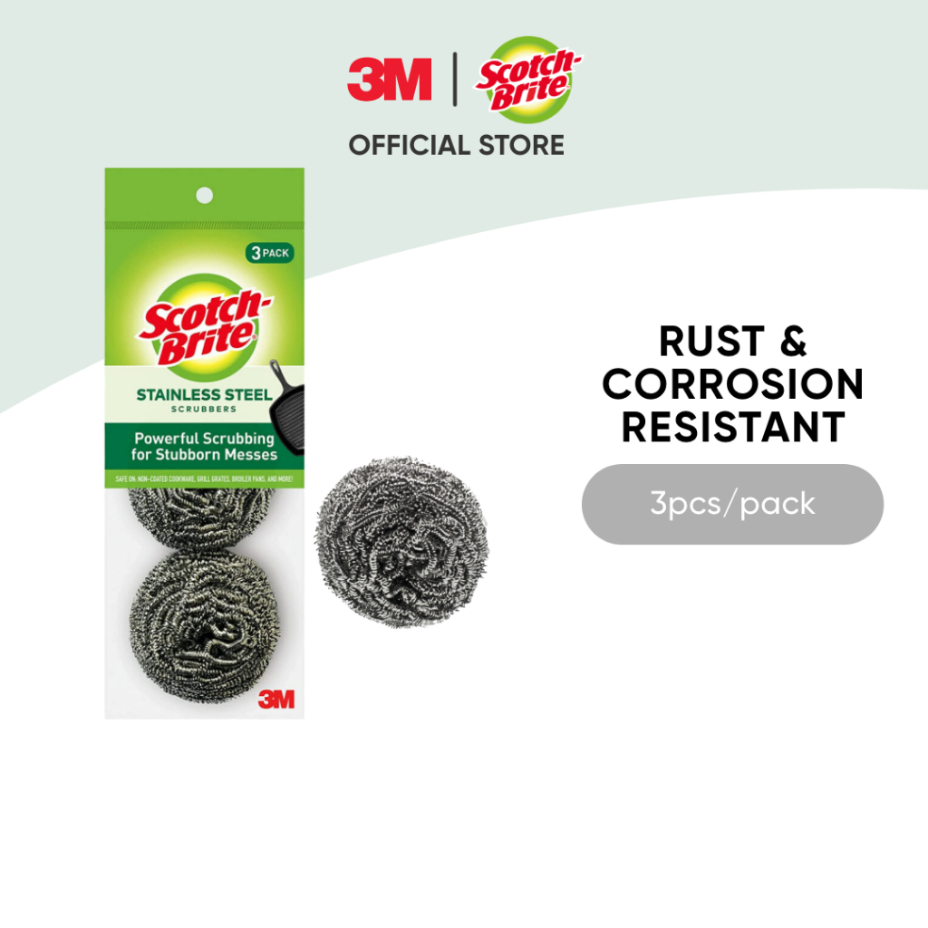 3M™ Scotch-Brite® Stainless Steel Scrubber, Spiral Ball, Rust ...