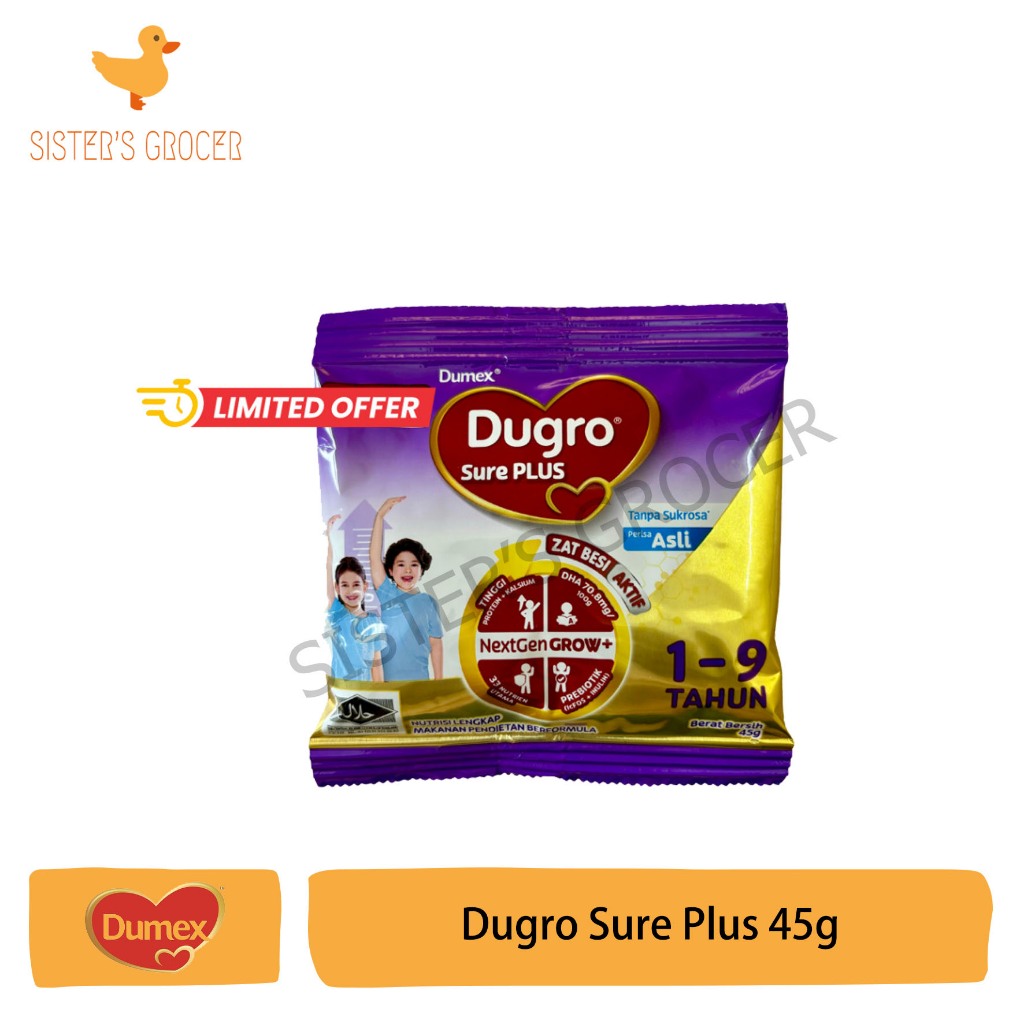 ***CLEAR STOCK***Dumex Dugro Sure Plus 1-9 years Sample Pack 45g ...